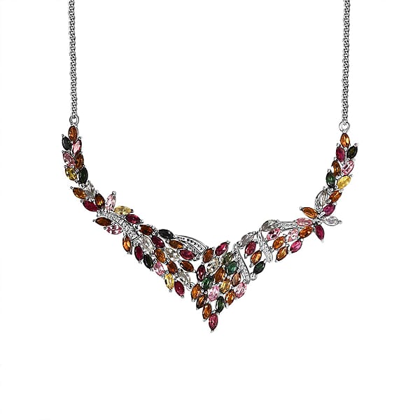 Multi-Tourmaline Cluster Necklace (Size - 20) with Lobster Clasp in ...