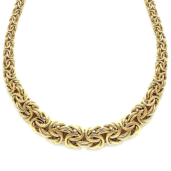 Maestro Collection- 9K Yellow Gold Byzantine Necklace (Size - 20), Gold ...