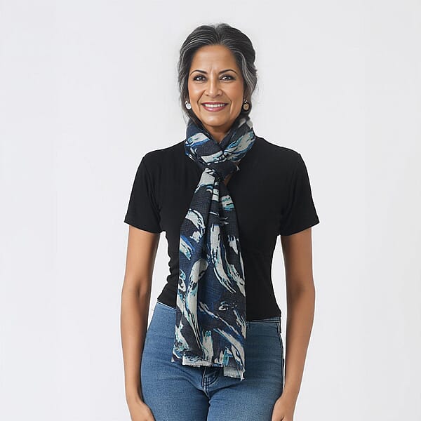 La Marey 100% Cashmere Printed Scarf - 7487214 - TJC