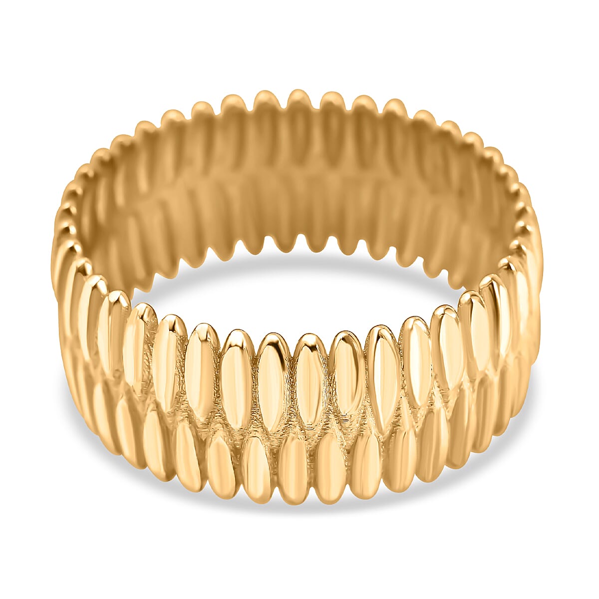 Maestro Collection - 9K Yellow Gold Drop Wide Wedding Band Ring ...