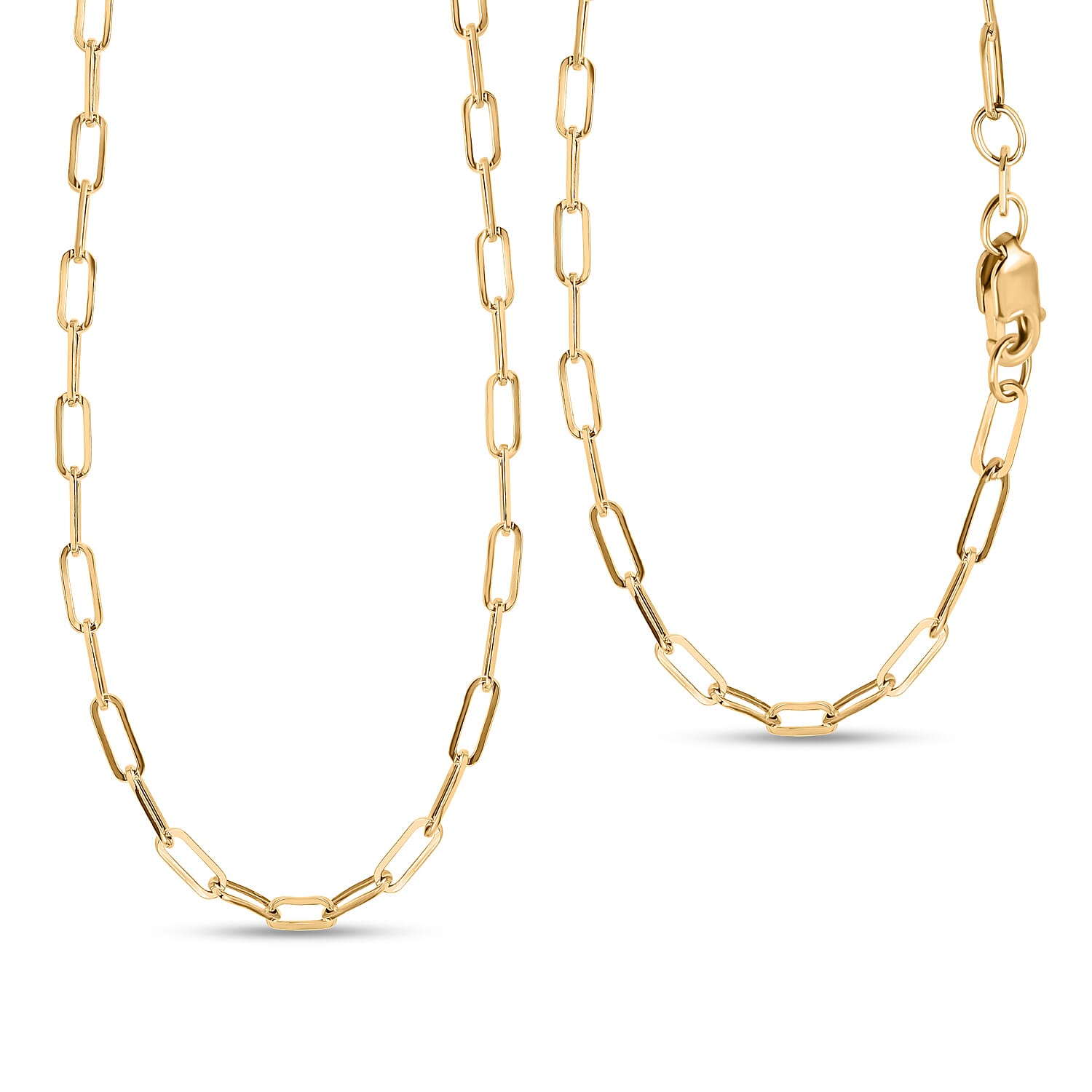 9K Yellow Gold Paperclip Chain (Size - 18) with Lobster Clasp - 7491291 ...