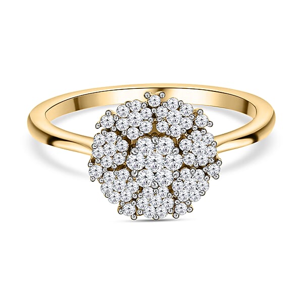 Diamond (G-H) Cluster Ring in 9K Yellow Gold - 7504545 - TJC