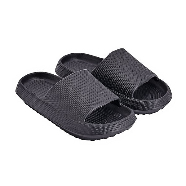 Eva Sliders (Size UK 3-4) - Black - 7505991 - TJC