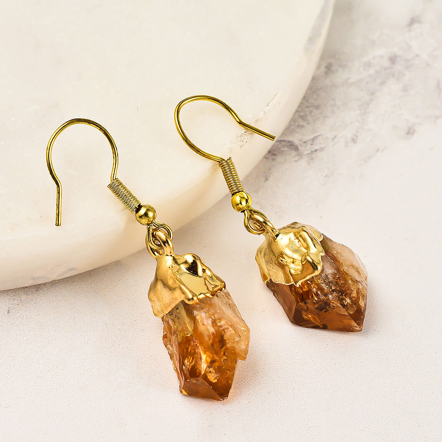 Citrine Earrings in Gold Tone 14.00 Ct - 7507566 - TJC