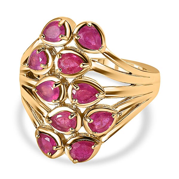 African Ruby Ring in 18K Yellow Gold Vermeil Plated Sterling Silver 2. ...