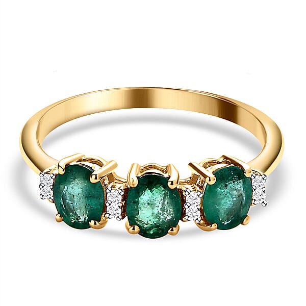 Exclusive Gems from India - 9K Yellow Gold AAA Gemfield Premium Emerald ...