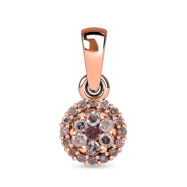 9K Rose Gold Natural Pink Diamond Pendant - 7517803 - TJC