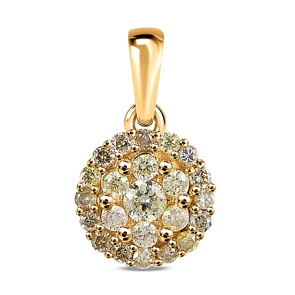 9K Yellow Gold Natural Yellow Diamond Pendant - 7517811 - TJC