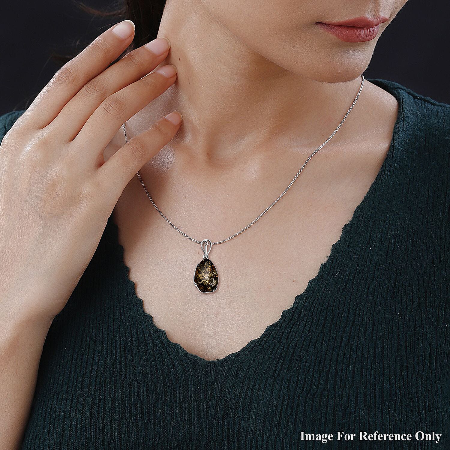 Tucson Special - Amber Pendant in Sterling Silver - 7533270 - TJC