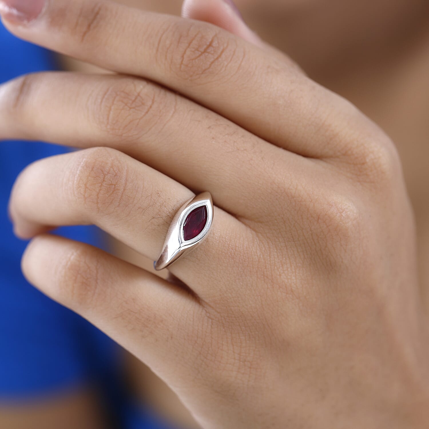 African Ruby Solitaire Ring in Platinum Overlay Sterling Silver 1.41 Ct ...