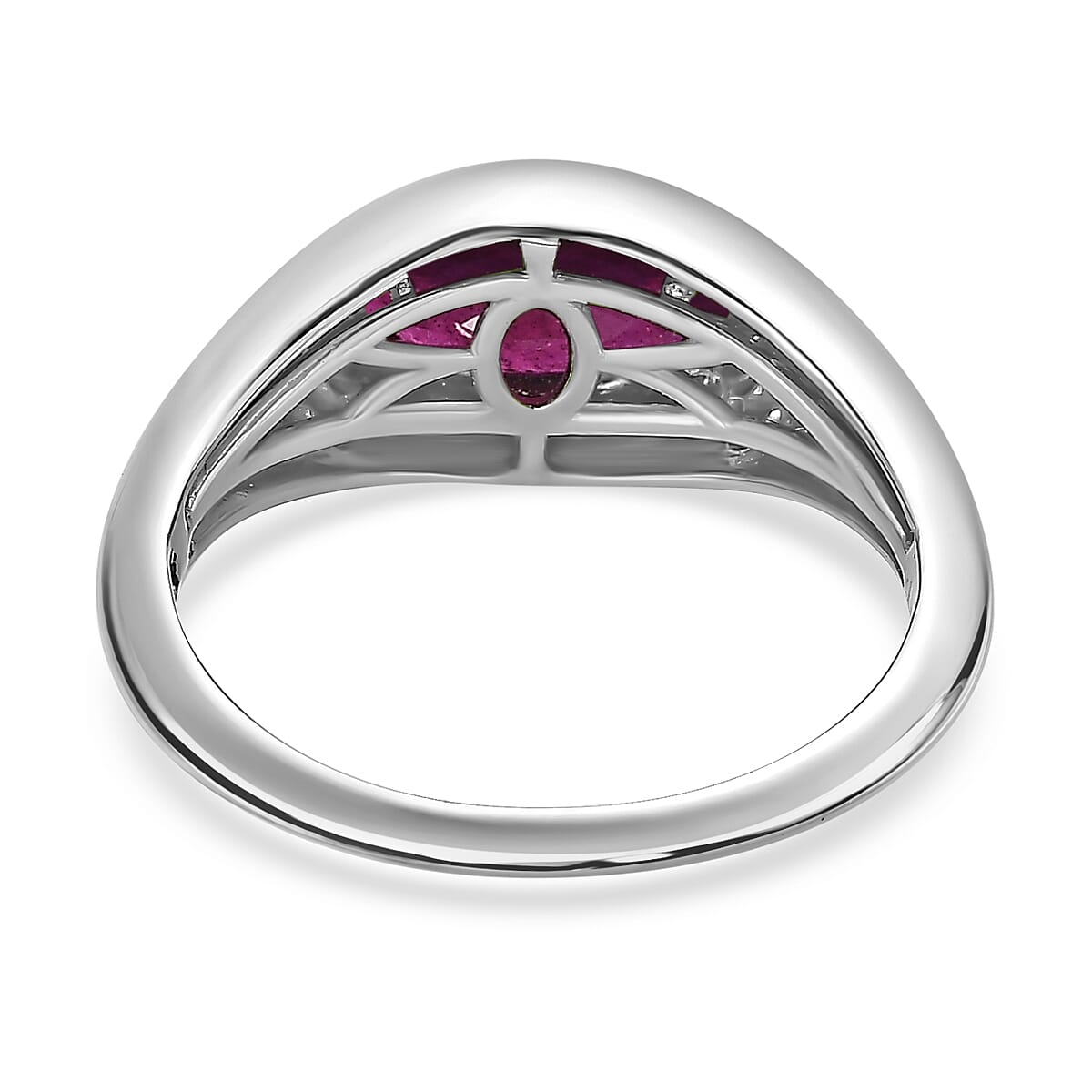 African Ruby Solitaire Ring in Platinum Overlay Sterling Silver 1.41 Ct ...