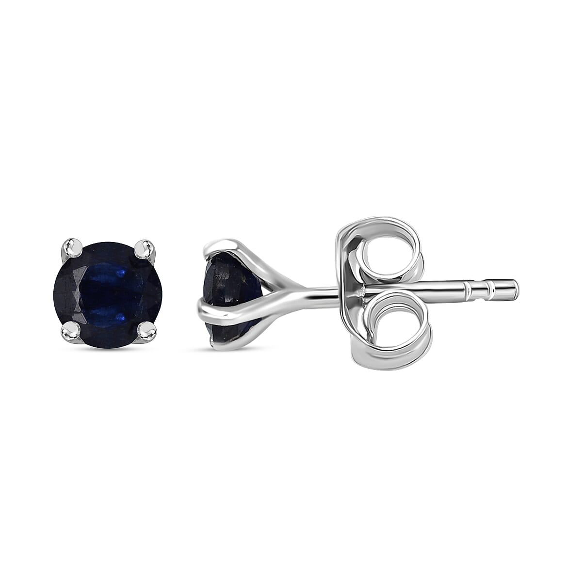 Blue Sapphire Earrings in Platinum Overlay Sterling Silver - 7544887 - TJC