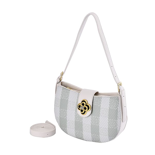 Closeout Deal Checkered Pattern Shoulder Bag - Camel - Green - 7545894 ...