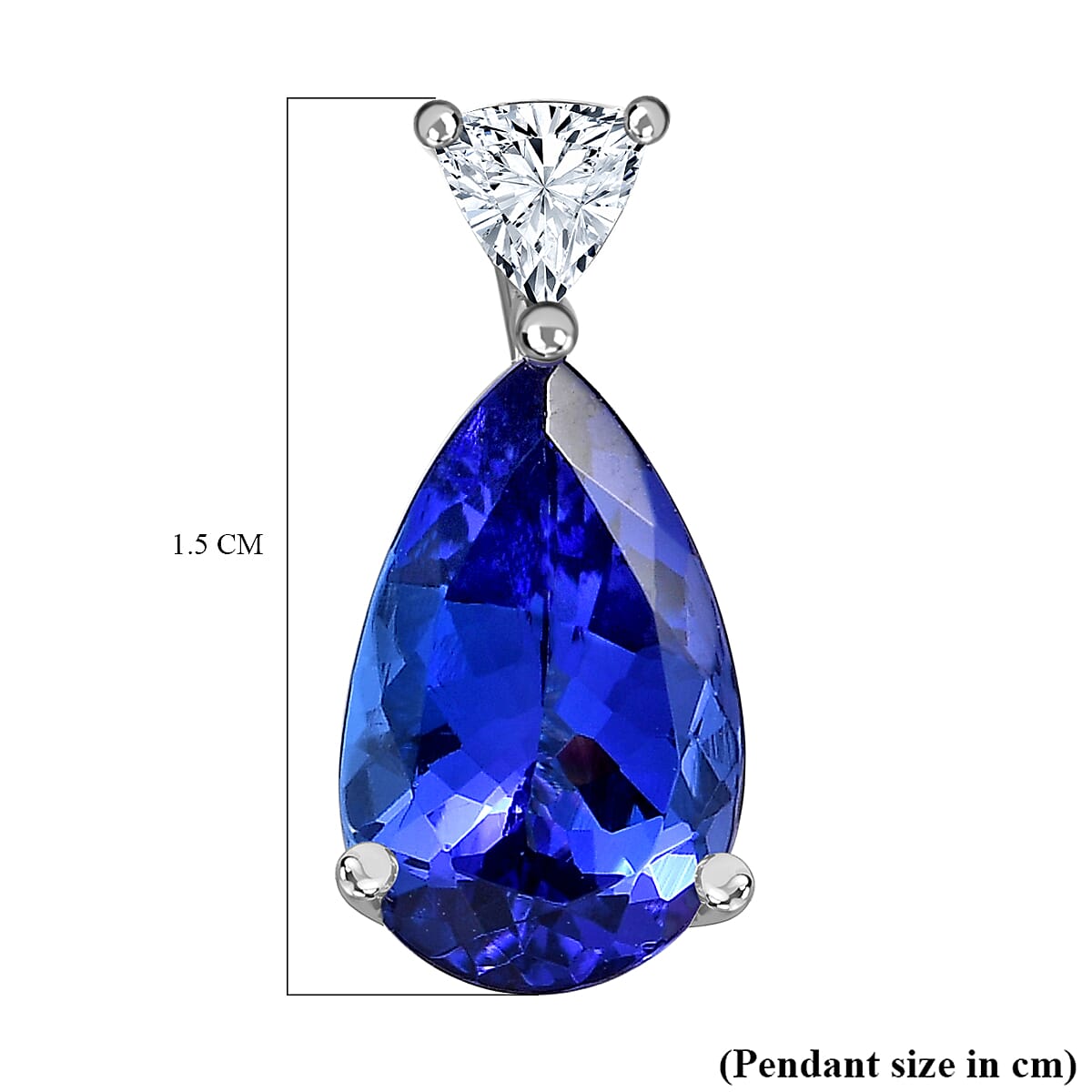 RHAPSODY AAAA 1.76 Ct Tanzanite and Diamond VS EF Drop Pendant in 950 ...