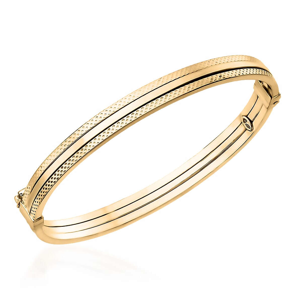 Designer CloseOut- 9K Yellow Gold Square Bangle (Size 7.5) - 7550977 - TJC