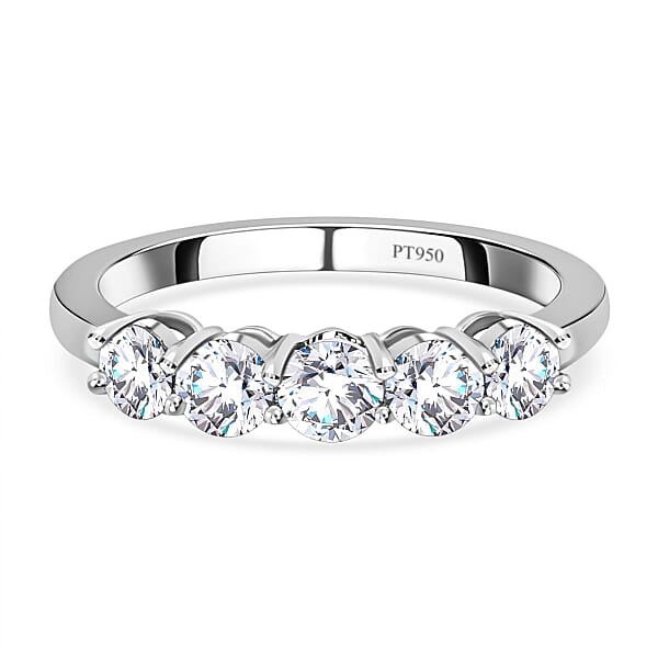 Biggest Close Out- 950 Platinum Certified Diamond (I1-I2-G-H) 5 Stone ...