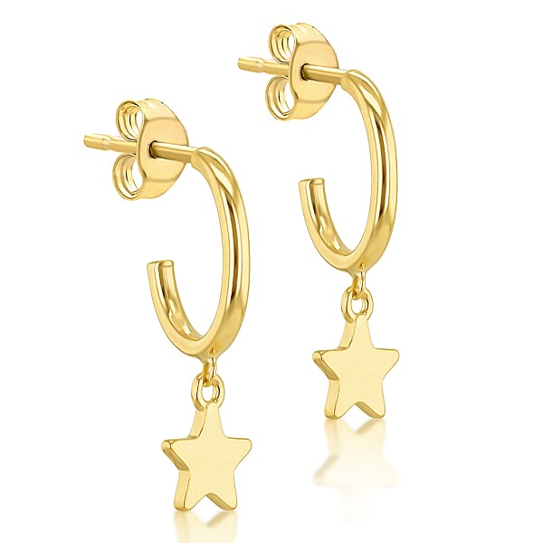 Star Drop Stud Earrings 9K Yellow Gold - 7567538 - TJC