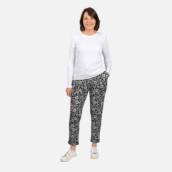 Printed Tapered Leg Trouser with Pockets - 7572605 - TJC