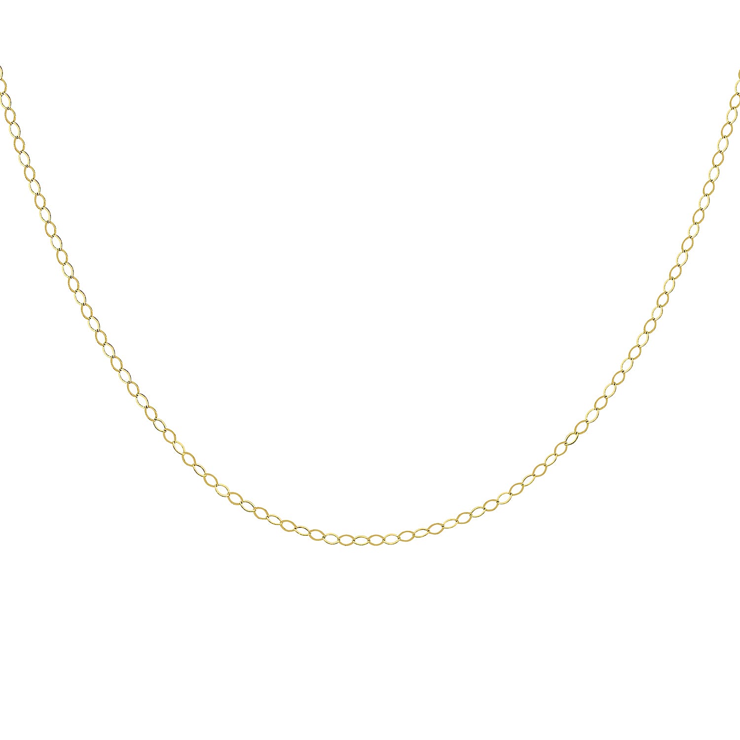 Diamond Cut Trace Chain 16 Inch in 9K Yellow Gold - 7575612 - TJC
