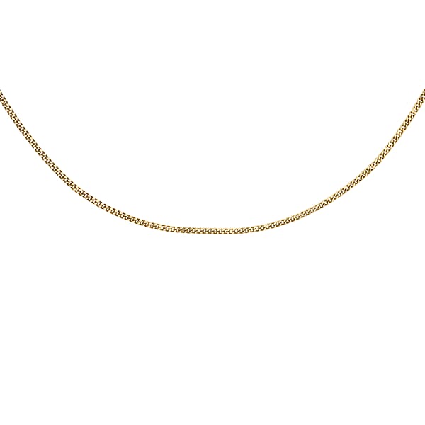 Diamond Cut Curb Chain 16 Inch in 9K Yellow Gold - 7576185 - TJC