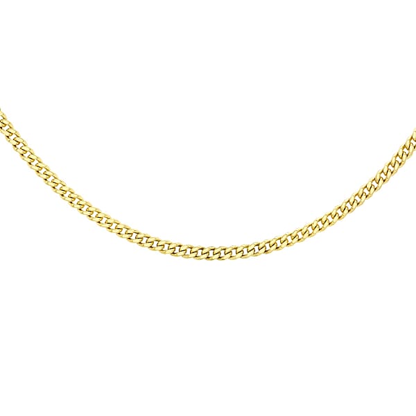 Diamond Cut Curb Chain 15 Inch in 9K Yellow Gold - 7576363 - TJC