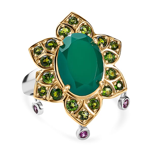 GP- Leaf Collection - Green Onyx, Rhodolite Garnet and Natural Chrome ...