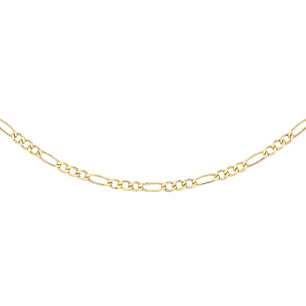 Figaro Chain 18 Inch in 9K Yellow Gold - 7579430 - TJC