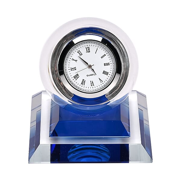 Spherical Glass Table Clock with Roman Numerals - 7579445 - TJC