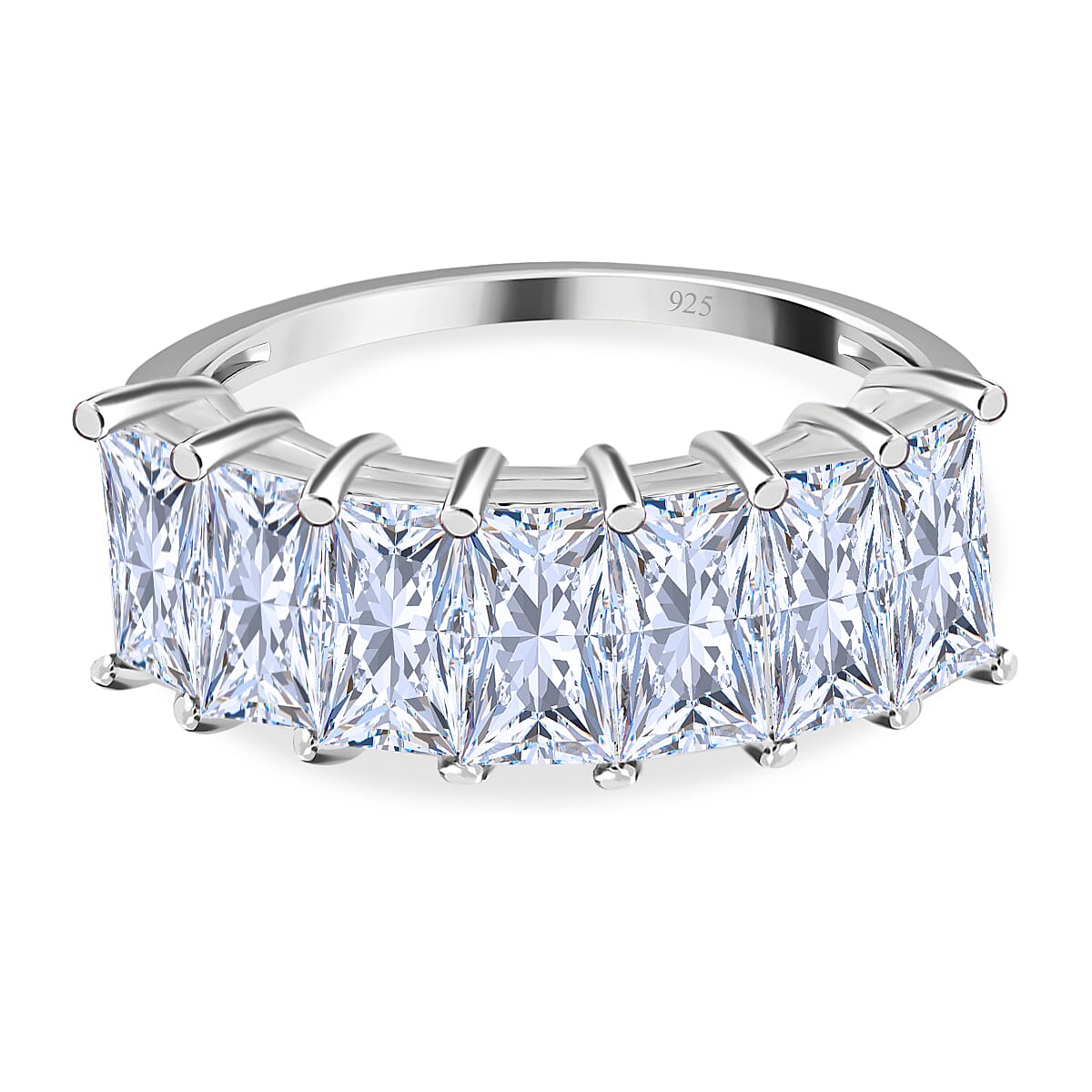 Finest CZ Half Eternity Ring in Sterling Silver 4.20 Ct. - 7579591 - TJC