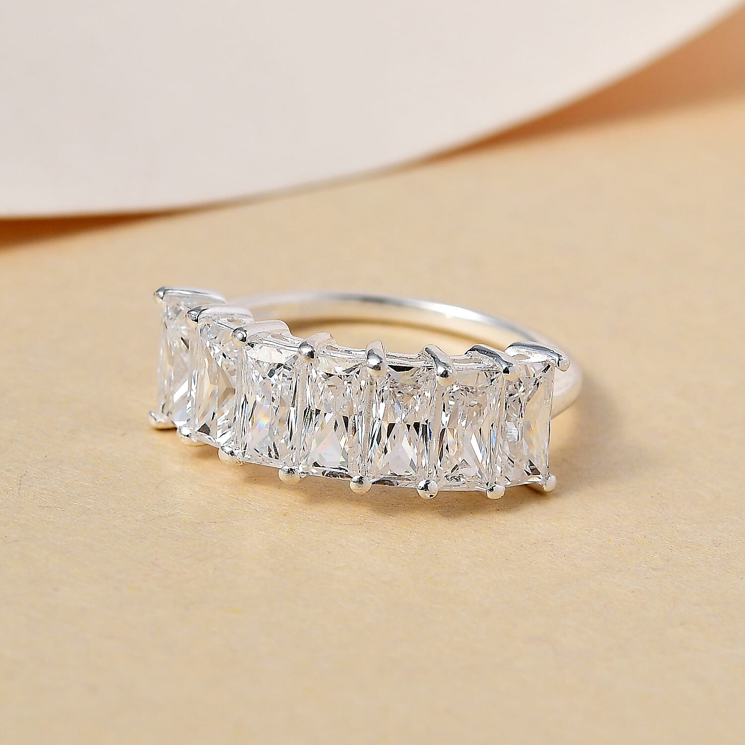 Finest CZ Half Eternity Ring in Sterling Silver 4.20 Ct. - 7579591 - TJC