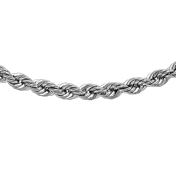 Rope Chain 18 Inch in 9K White Gold - 7582397 - TJC