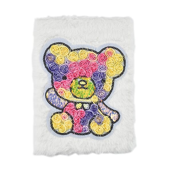 Fluffy Cover 3D Bear Pattern Notebook (80 Pages) - Multi - 7592112 - TJC
