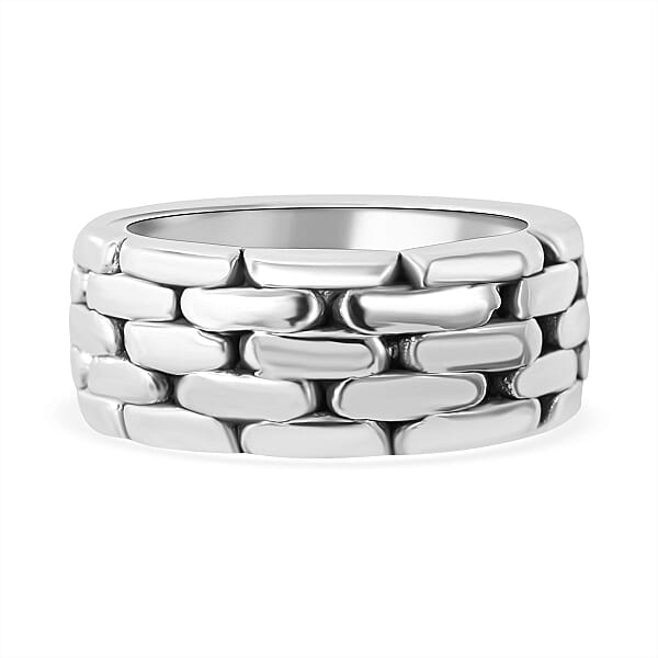 Bangkok Closeout - Sterling Silver Panther Link Ring - 7595425 - TJC