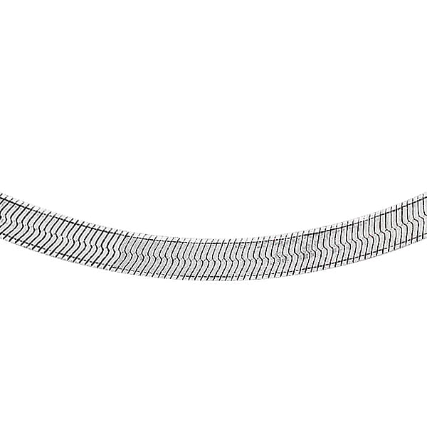 Sterling Silver Rhodium Plated 3.1mm Flat Snake Chain 16 Inch - 7596088 ...