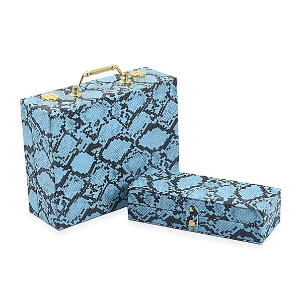Set of 2 - Snake Skin Pattern Jewellery Box (Large: 23x18x8 Cm), (Small ...