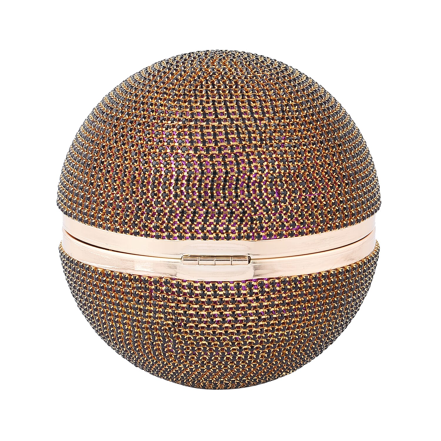 Crystal Decorative Ball Clutch Bag with Chain Strap - Purple - 7597264 ...