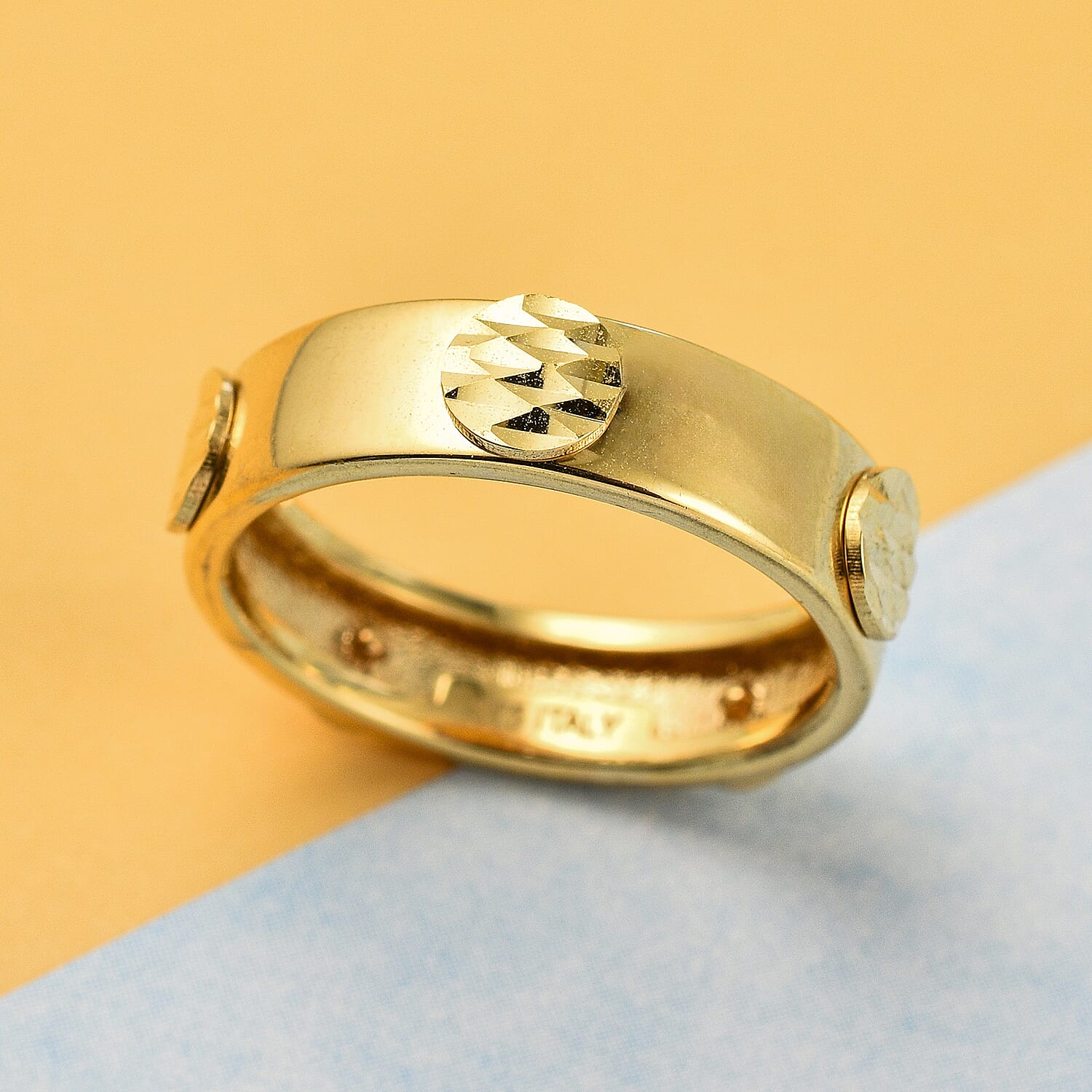 Maestro Collection - 9K Yellow Gold Circular Station Ring - 7601402 - TJC