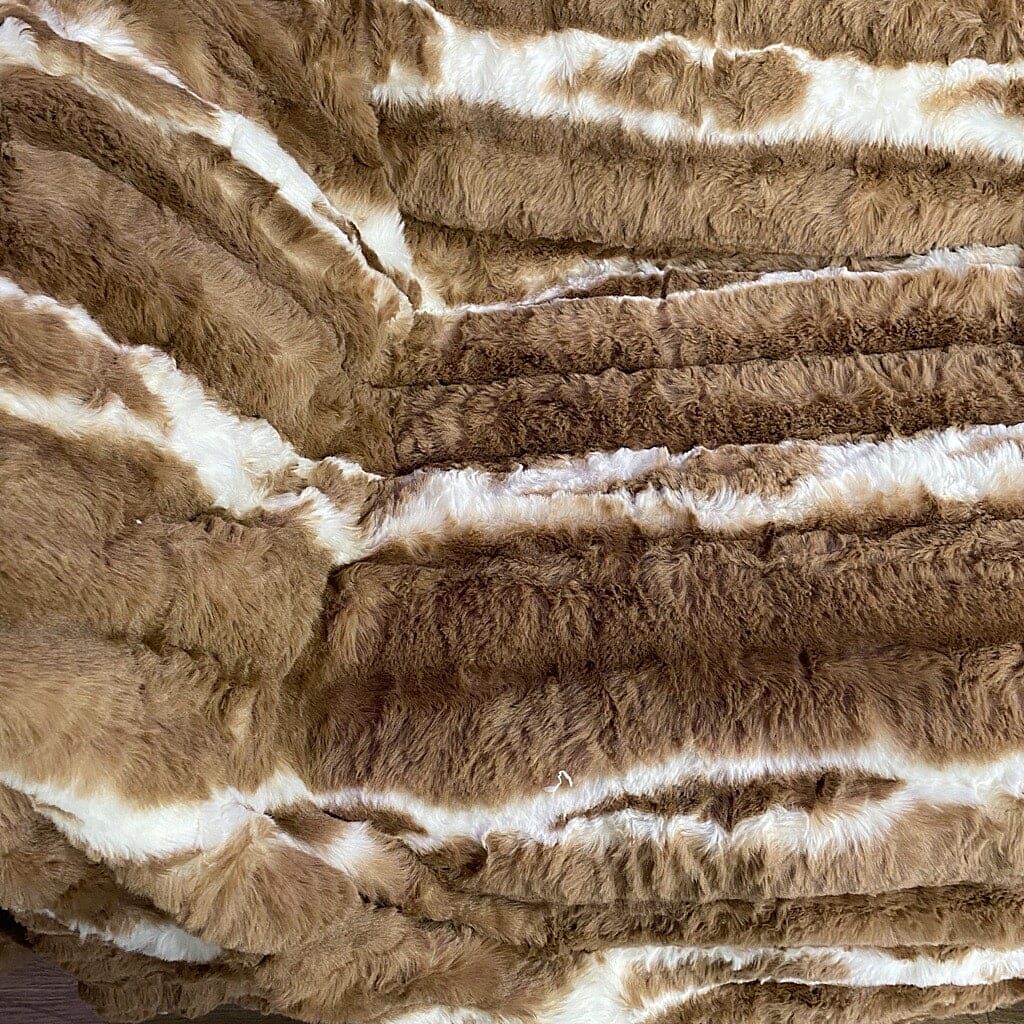 700GSM Double Layer Faux Rabbit Fur Sherpa Blanket - Brown - 7602216 - TJC
