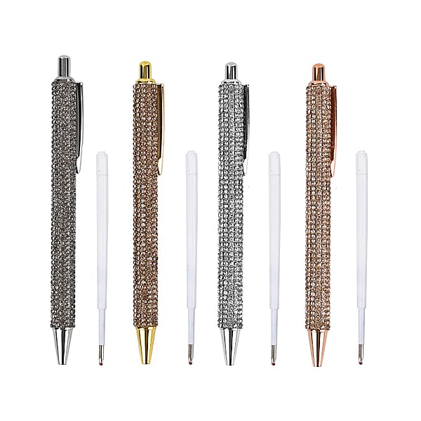 Set of 4 Spring hydrodrill Ball Point Pen - 4 Replacement Refills ...