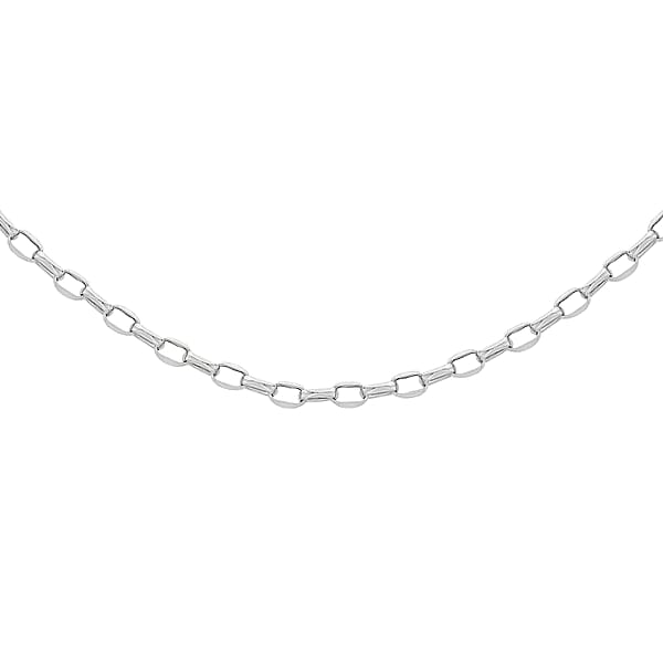 Sterling Silver Oval Belcher Chain 24 Inch - 7607384 - TJC