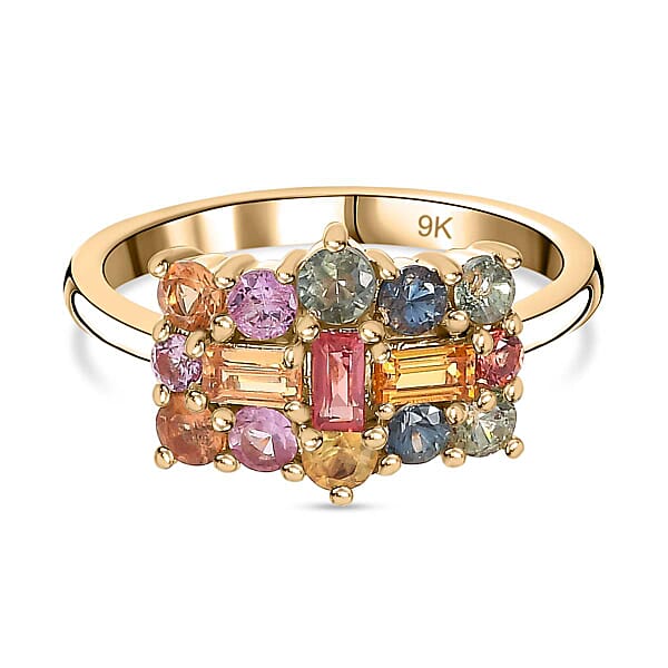 9K Yellow Gold AA Yellow Sapphire , Red Sapphire , Multi Sapphire ...