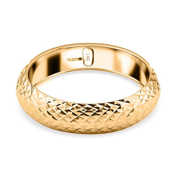 Royal Bali Collection - 18K Yellow Gold (Diamond-Cut) Wedding Band Ring ...