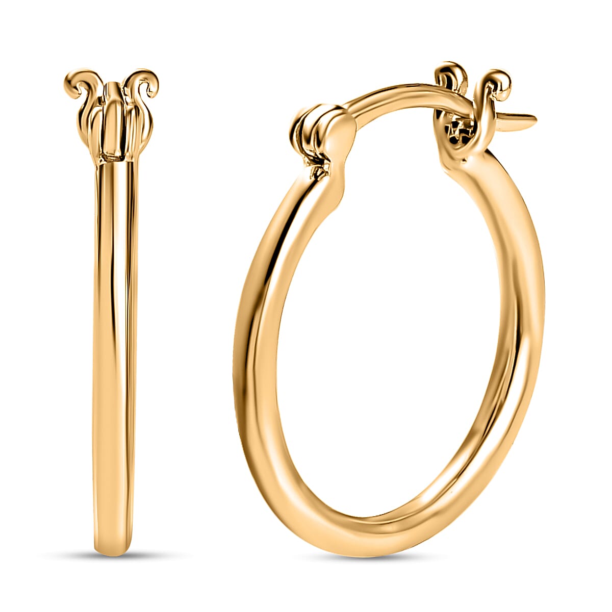 Waterproof Full Hoop Earring in 18K Vermeil Yellow Gold Plating ...