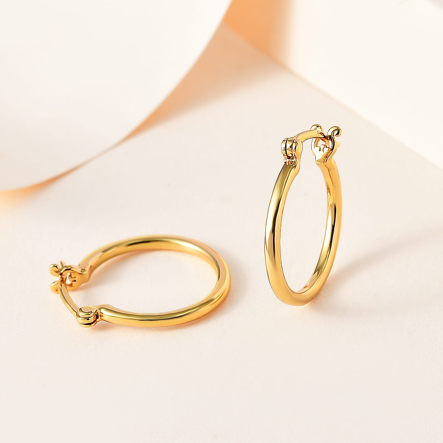 Waterproof Full Hoop Earring in 18K Vermeil Yellow Gold Plating ...