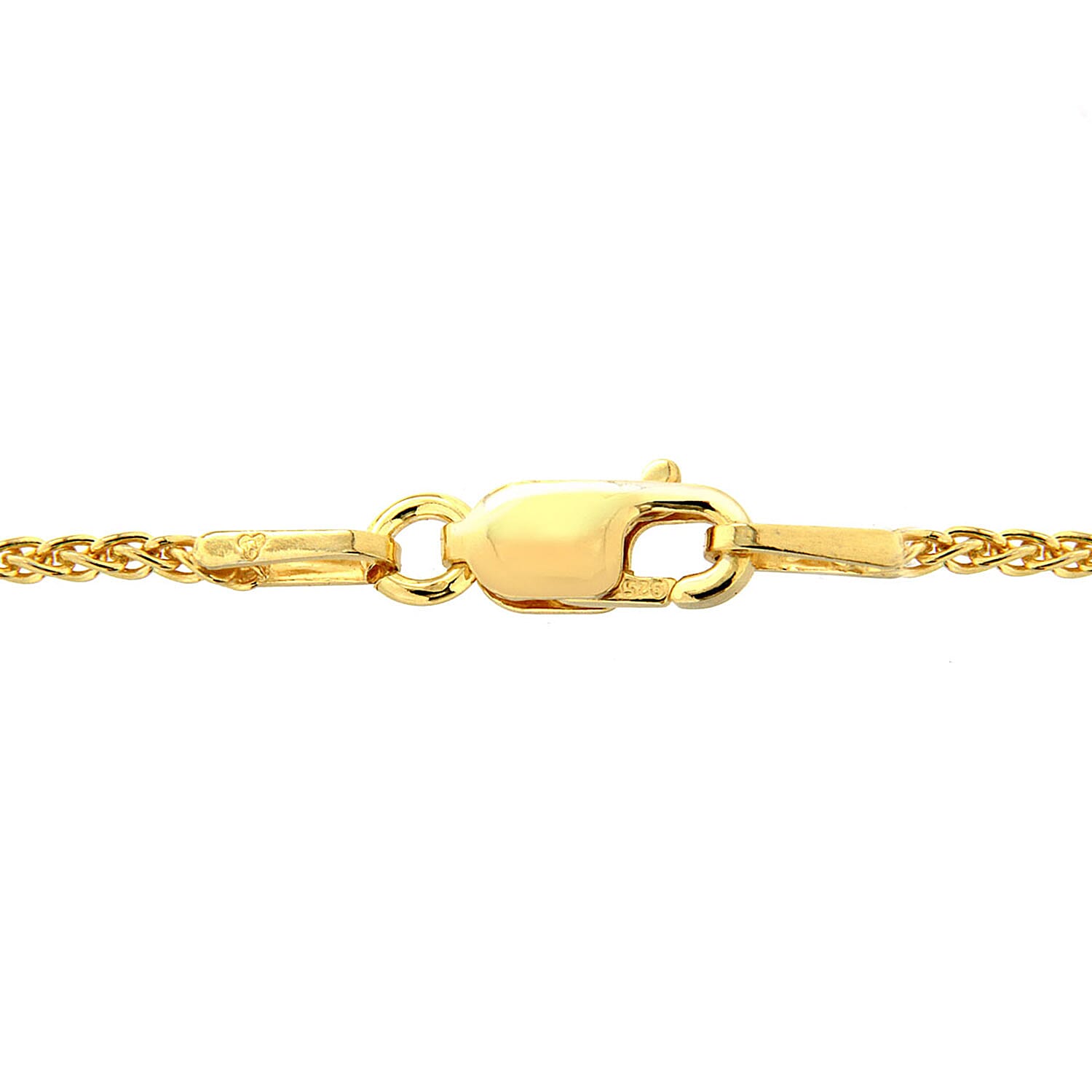 Sterling Silver Yellow Gold Plated Spiga Chain 18 Inch - 7619192 - TJC