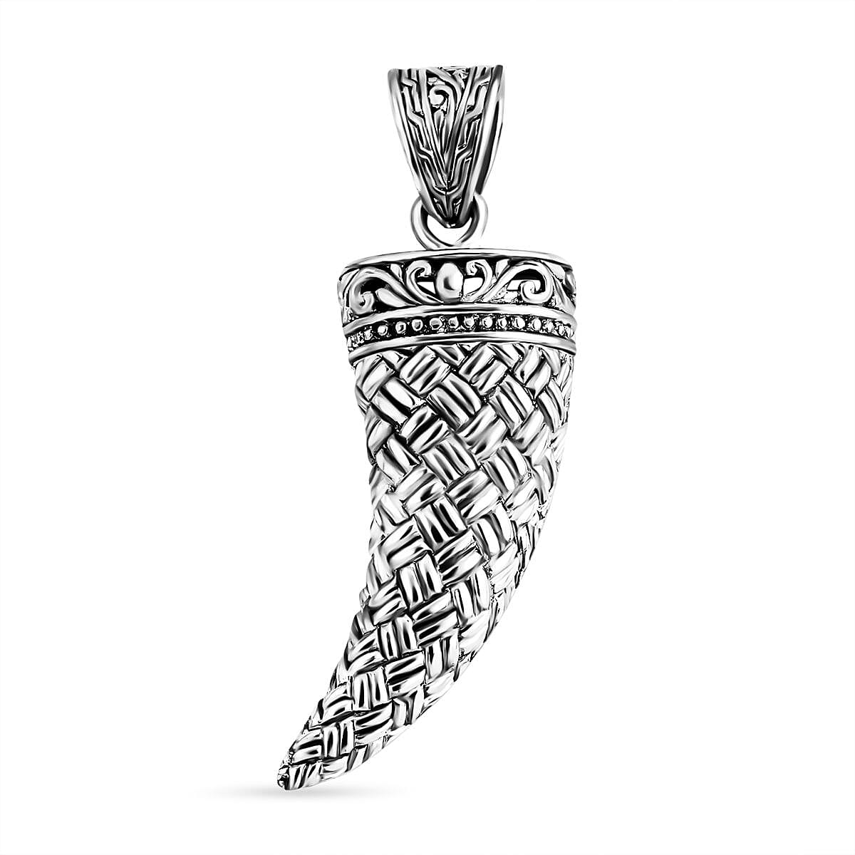 Royal Bali Collection- Naga Fang Handmade Sterling Silver Pendant ...