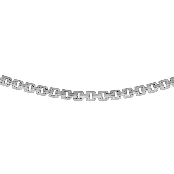 Sterling Silver Rhodium Plated Boston Link Chain 18 Inch - 7620341 - TJC