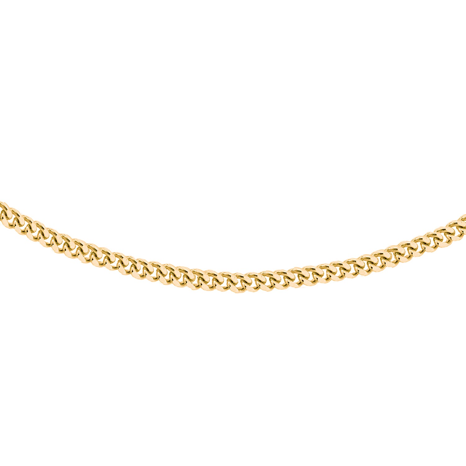 Sterling Silver Yellow Gold Plated Panza Curb Chain 16 Inch - 7620687 - TJC