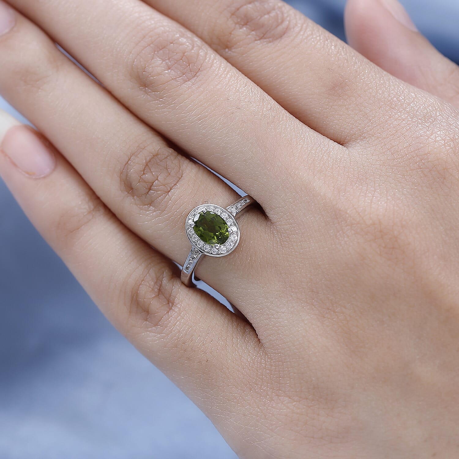 Rare Vesuvianite and Natural Zircon Ring in Platinum Overlay Sterling ...