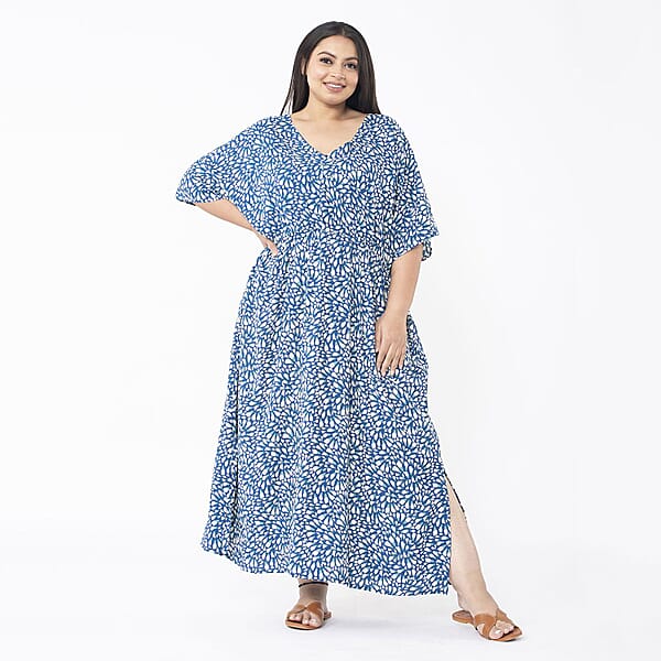 Tamsy V-Neck Printed Womens Dress - 1713339024 - TJC